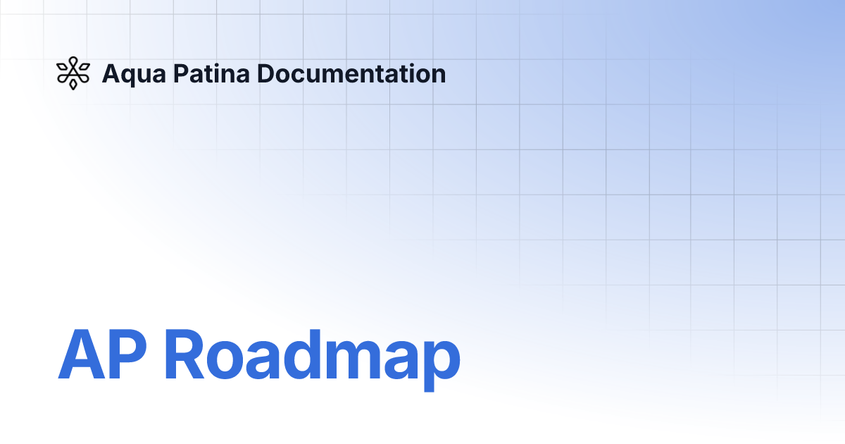 AP Roadmap | Aqua Patina Documentation